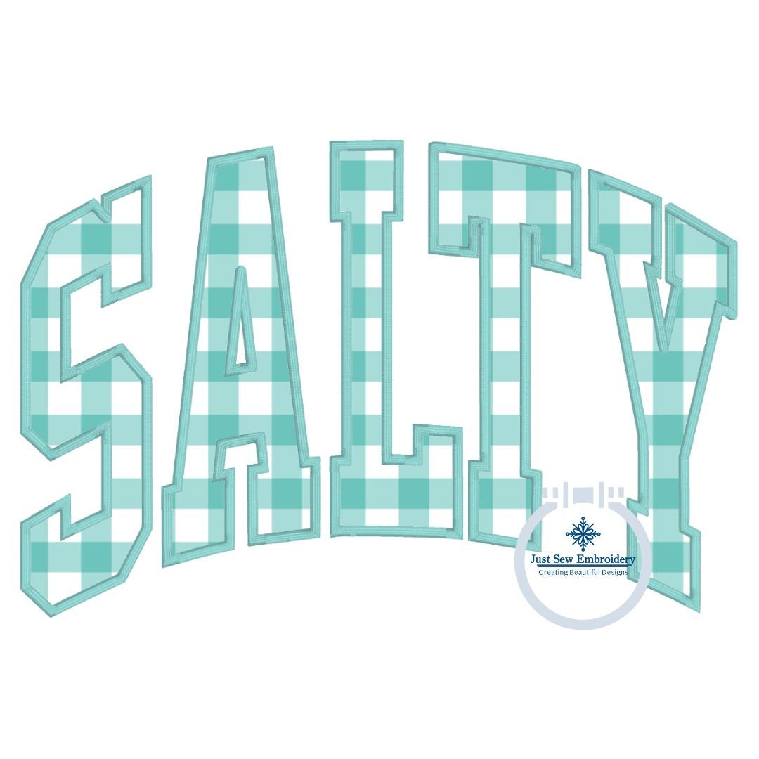 SALTY Arched Applique Embroidery Design Satin Edge Five Sizes 5x7, 8x8 ...