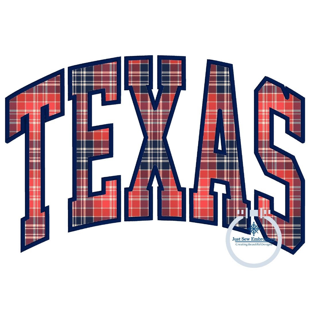 Texas Arched Applique Embroidery Satin Stitch Five Sizes 5x7, 8x8, 6x10 ...