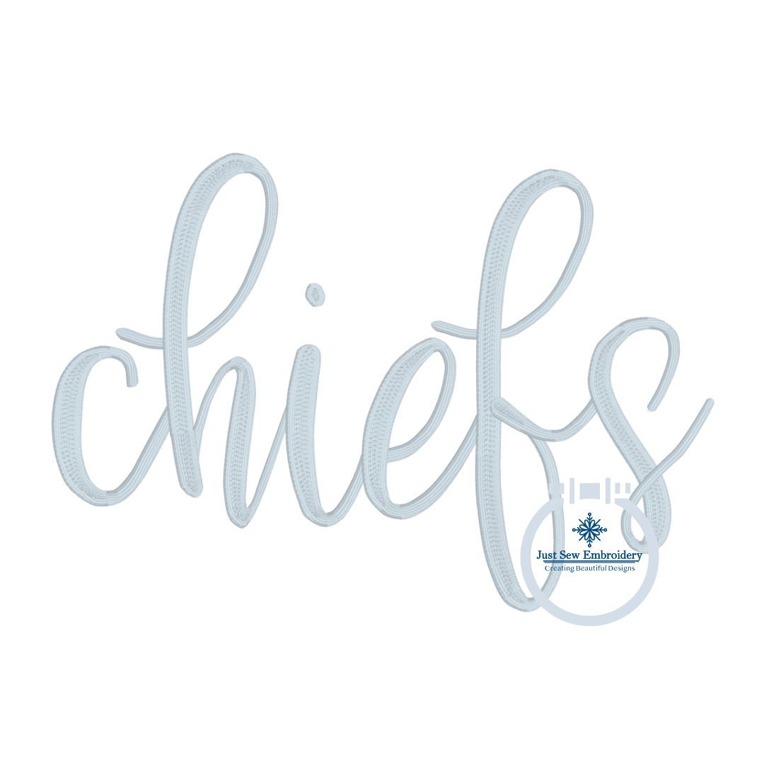 Chiefs Embroidered Script KS Design Full Chest 8x12 Hoop MO - Etsy
