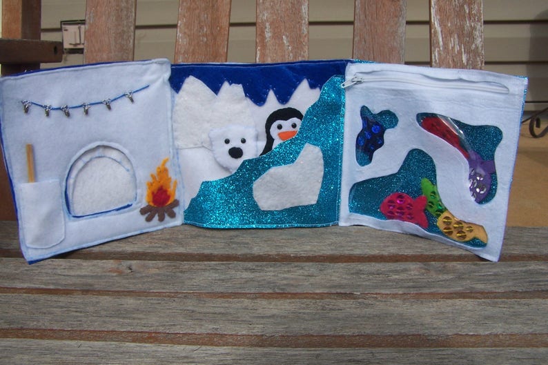 Arctic Felt Fold up Mini Quiet Book - Etsy