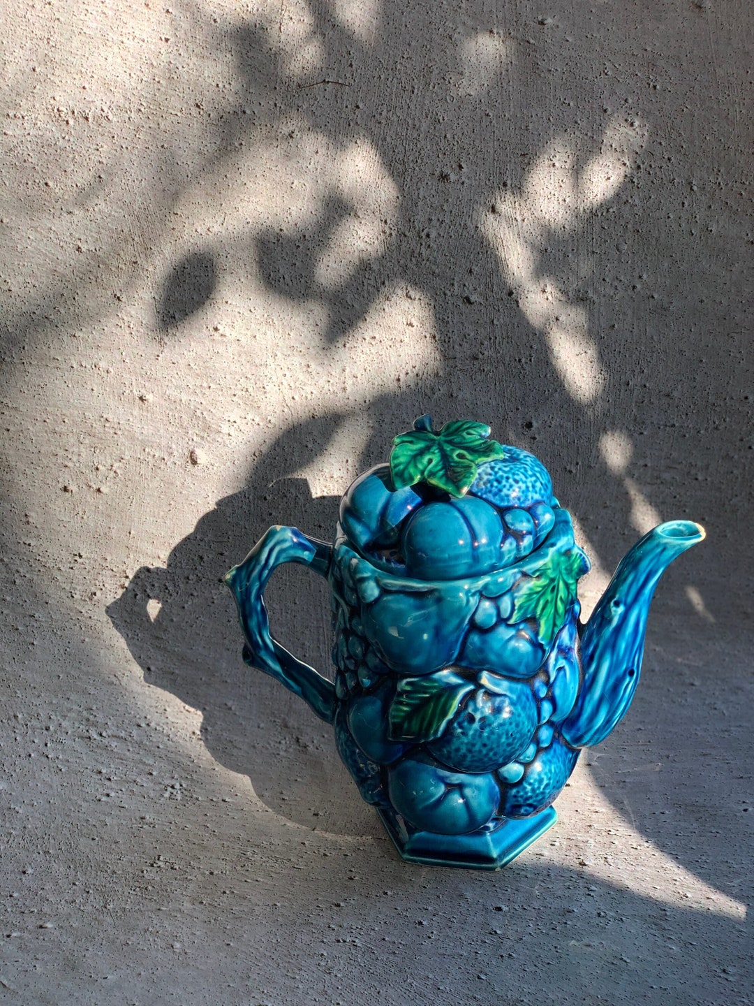 INARCO Japan Mood Indigo Fruit Teapot 1960s Era Kitsch Retro Vintage ...