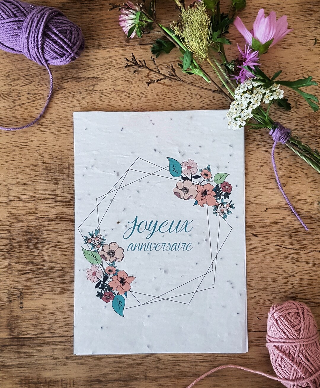 Double Planting Card, Happy Birthday / Postcard /card With Seeds/ Card ...