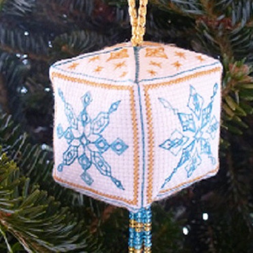 Blackwork 3D Christmas Ornament With Four Colored Blackwork - Etsy