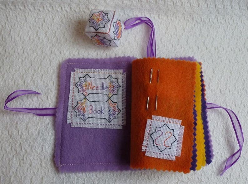 Blackwork Mosaic Needle Book & Scissor Fob. PDF Pattern - Etsy