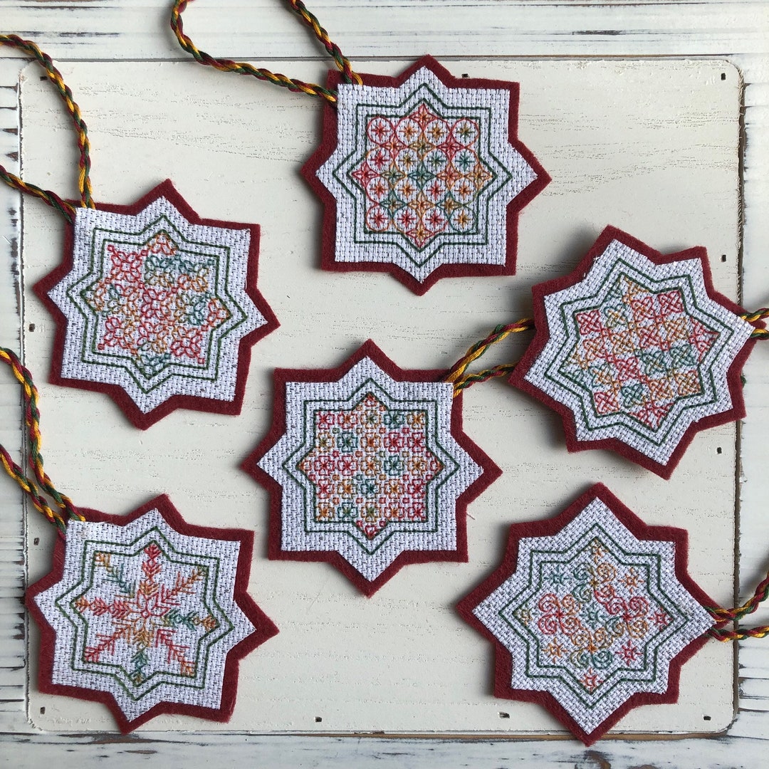 Blackwork Christmas Star Ornament Pattern ~ Quick and Easy to Stitch ~ Instant Download PDF - Etsy