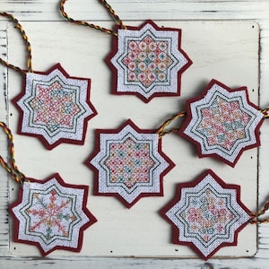 Blackwork Christmas Star Ornament Pattern Quick and Easy to Stitch ...