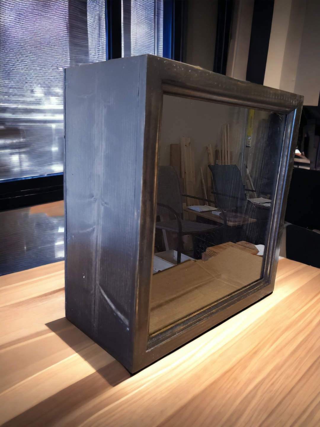 Handcrafted Wooden Shadow Box Display Case for Memorabilia, Keepsakes ...