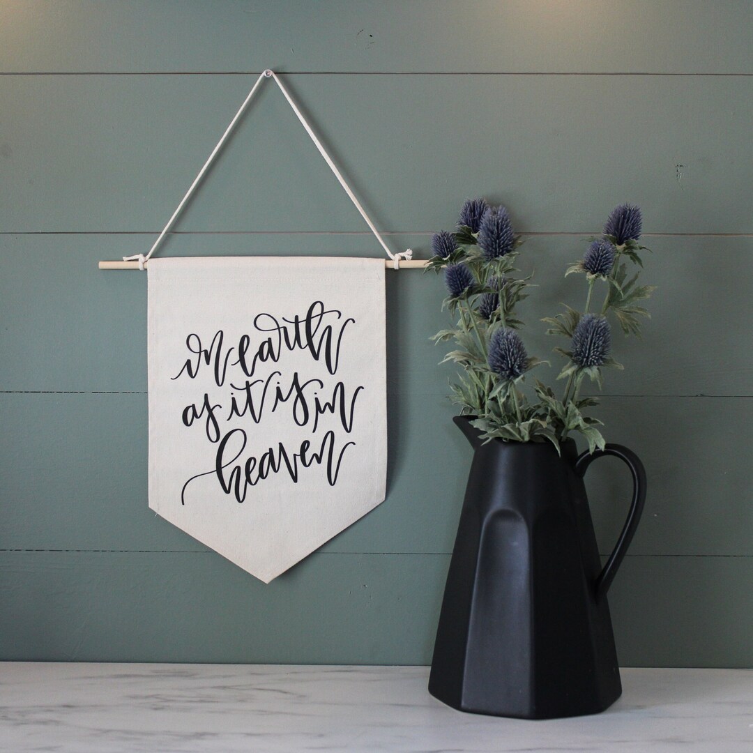 On Earth as It is in Heaven Canvas Banner Wall Decor - Etsy