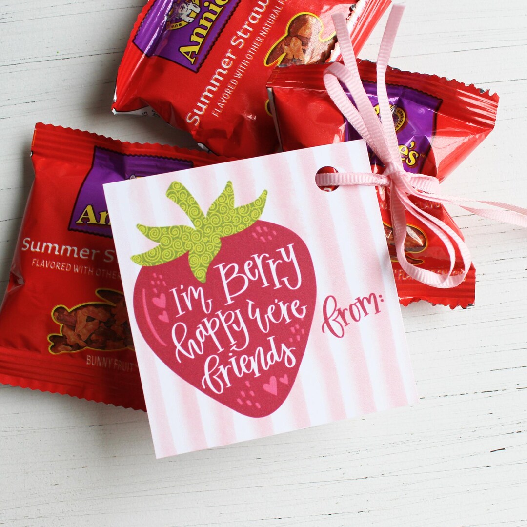 Kids Berry Valentines for Class | Printable Unique Hand-lettered ...