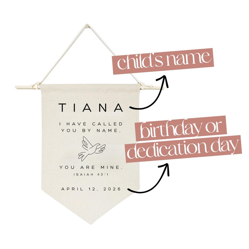 Personalized Baby Dedication Gift Children's Baptism Keepsake Banner ...
