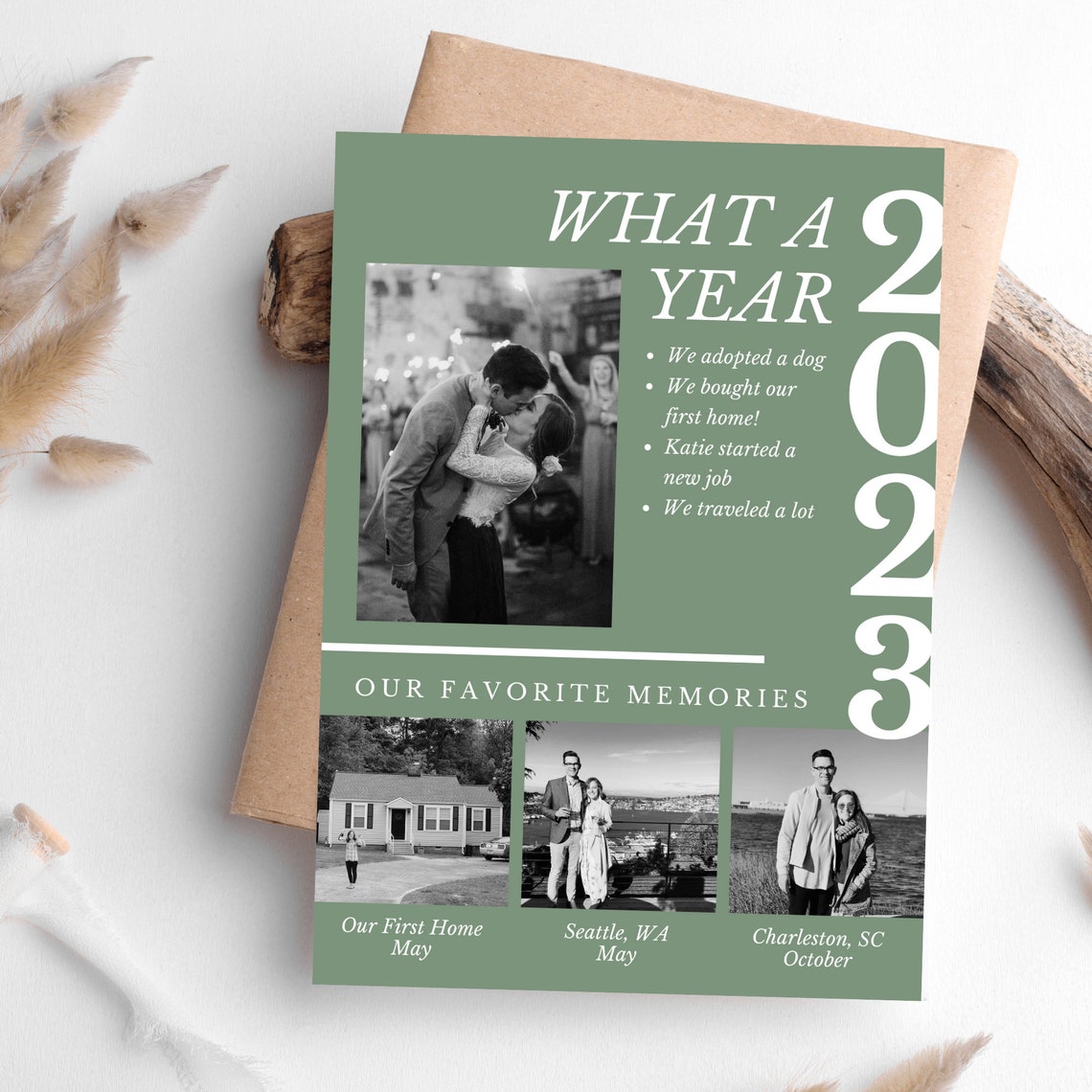 Year in Review Christmas Card Template Merry Christmas Card Year in ...