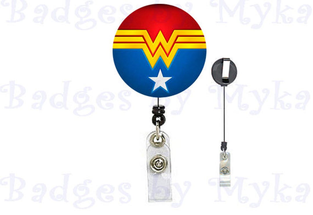 Retractable ID Badge Holder - Wonder Woman - Etsy