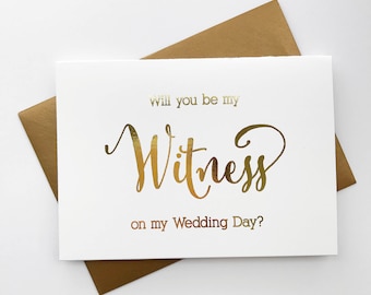 Wedding Witness Card | Etsy
