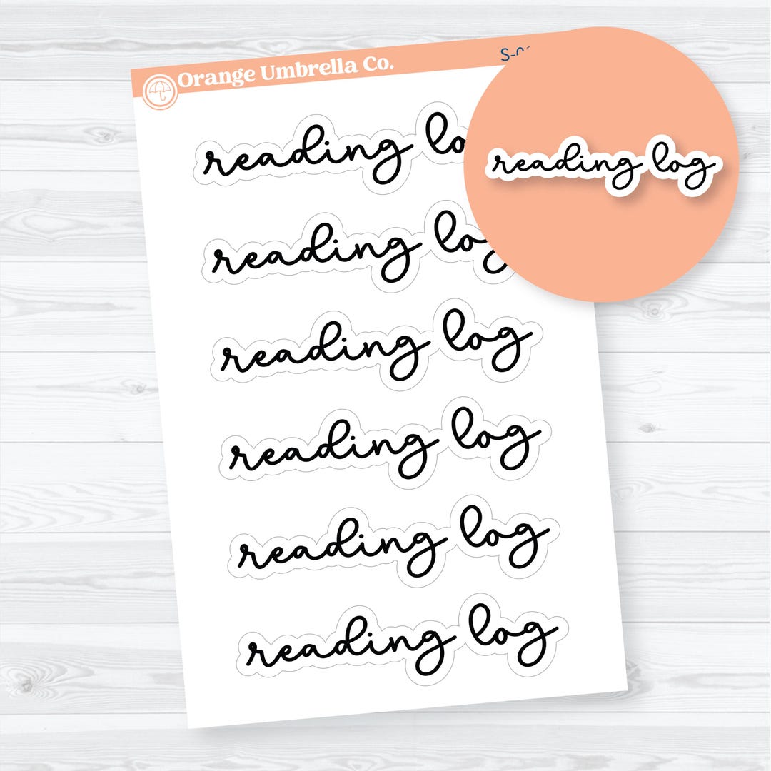 Reading Log Script Planner Stickers | Book Tracker & Reading Journal ...