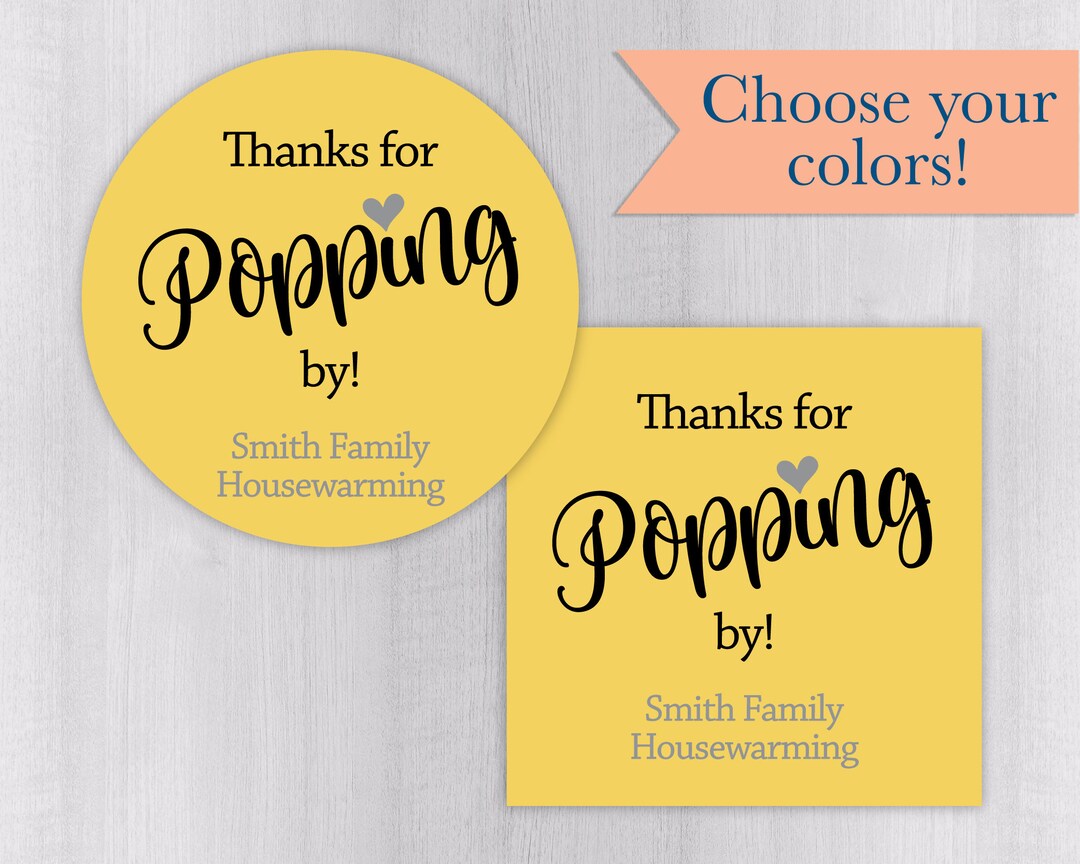 Thanks for Popping By! Popcorn Favor Party, Event, Housewarming ...