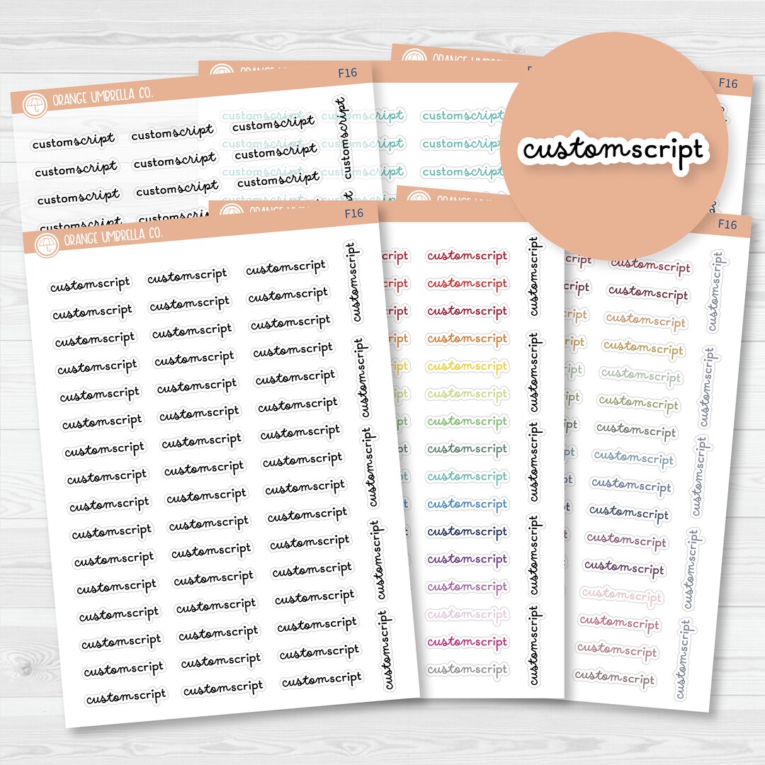 F16 Hobonichi Cousin Custom Script Sticker | Matches 2024 Kits ...