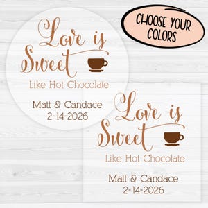Hot Cocoa Wedding Stickers | Hot Chocolate Wedding Favor Labels ...