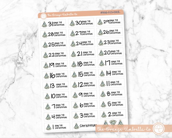 Christmas Countdown Icon Jen Plans Script Planner Stickers and - Etsy