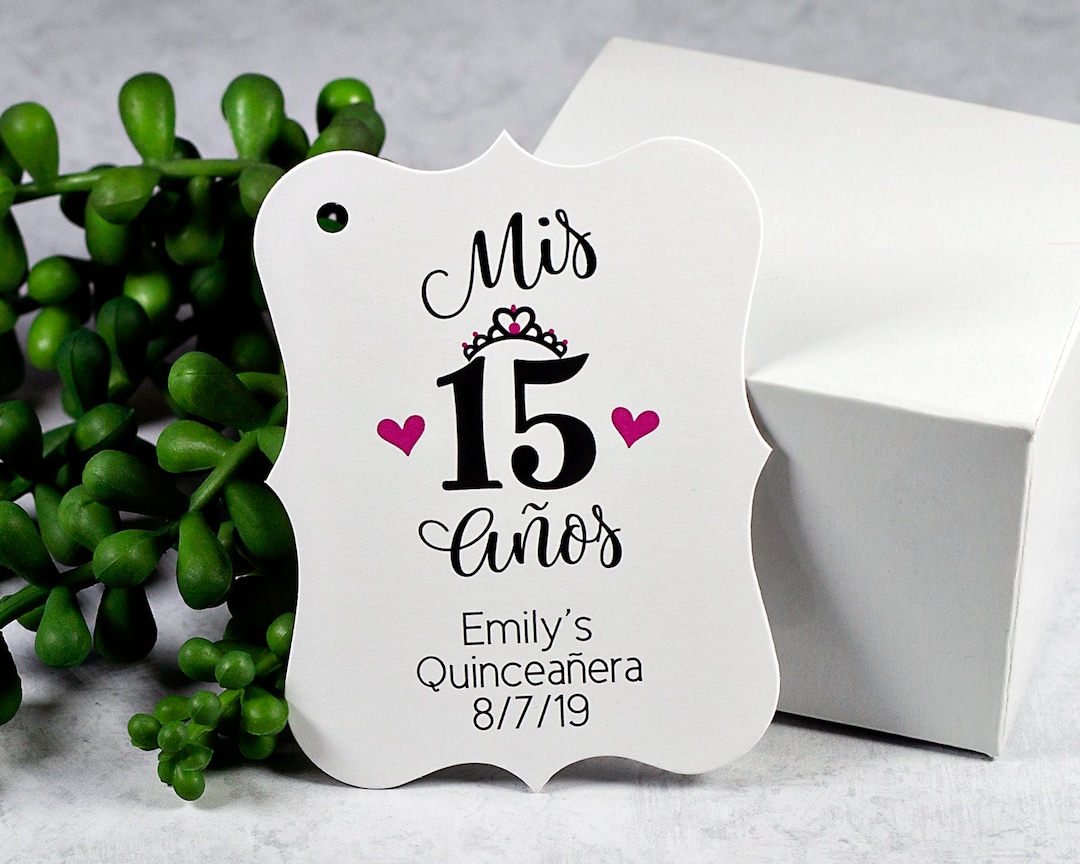 Mis Quince Favor Tags, Custom Birthday Favor Tags, Quinceanera Hang ...