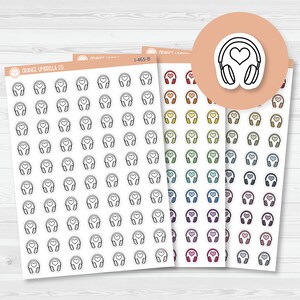 Hand Doodled Headphones Icon Planner Stickers | I-465 - Etsy
