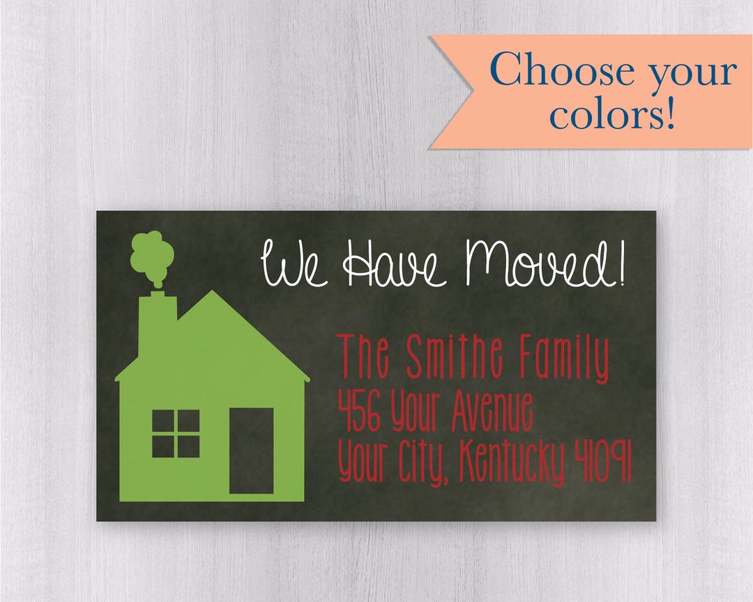 We Have Moved Stickers for Christmas Cards, Chalkboard Style We've ...