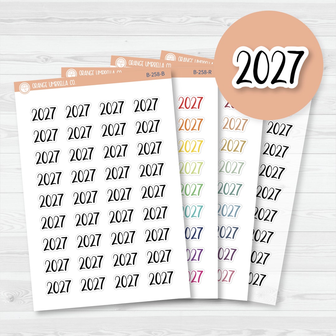 2027 Year Mini Script Planner Stickers | F2 | B-258 - Etsy