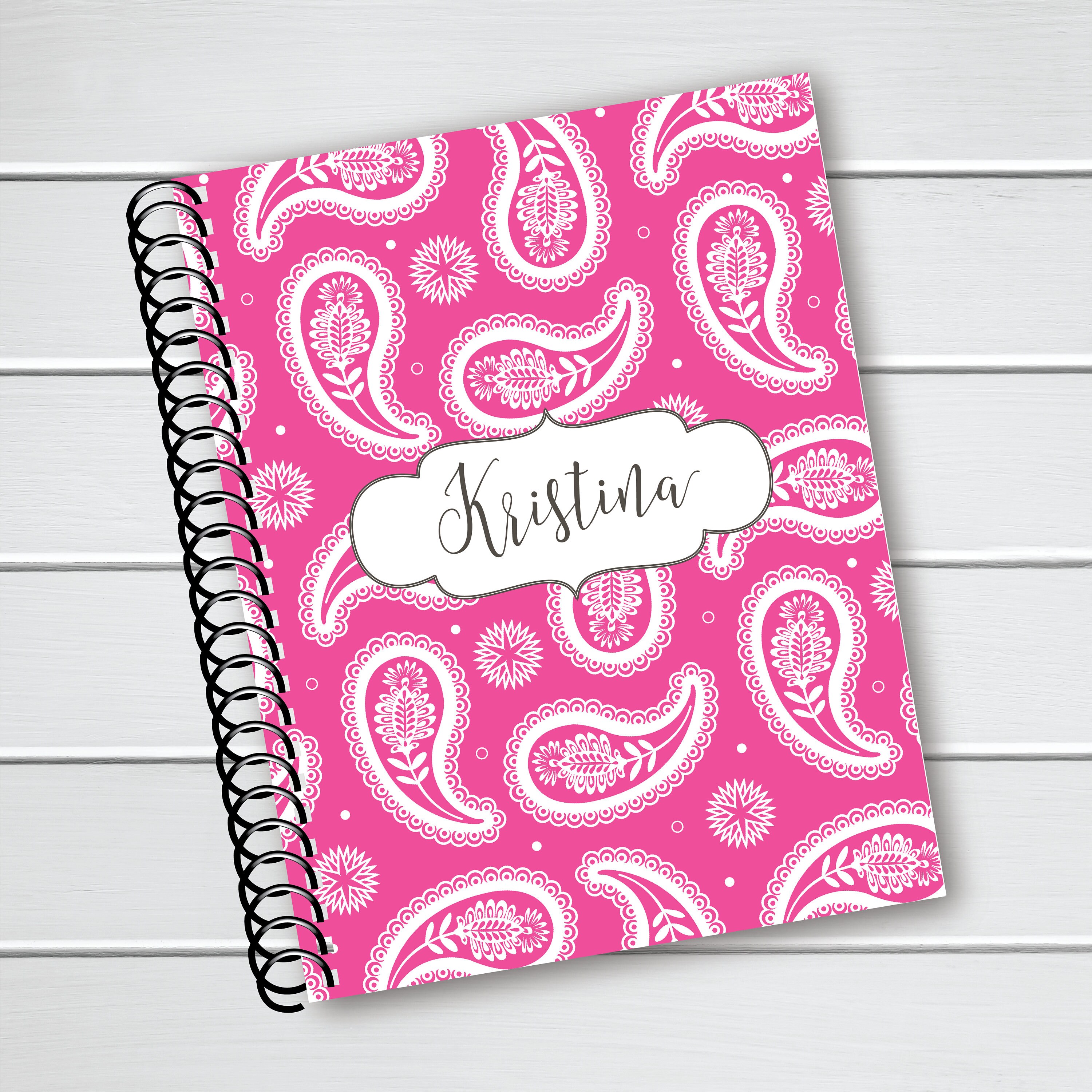 Personalized Notebook Name And Paisley Design Coil Notebook Etsy