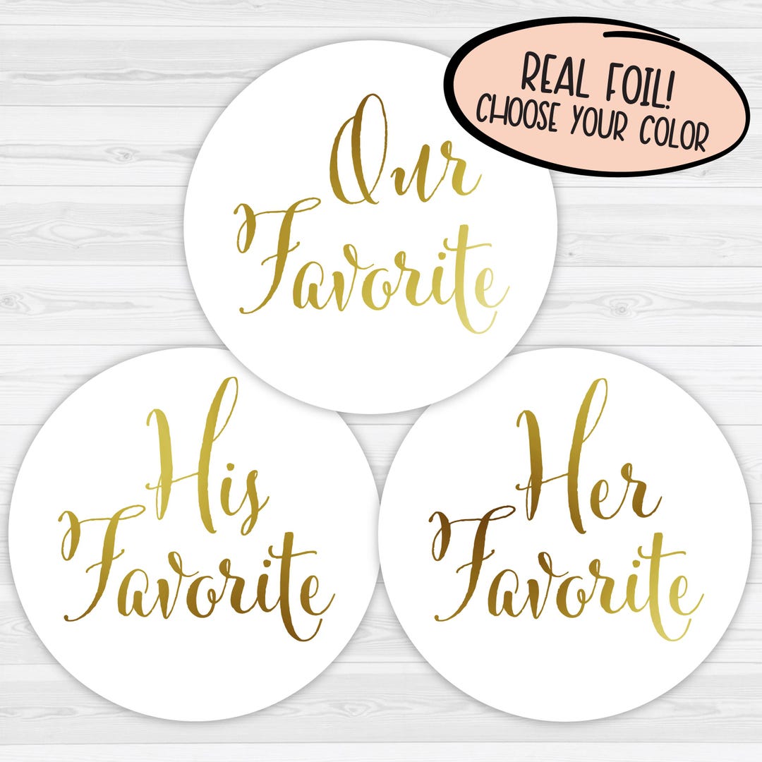 His Favorite Her Favorite Our Favorite Wedding Stickers | Favorites ...