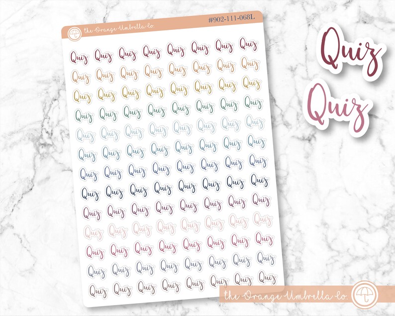 Quiz Stickers Script Quiz Stickers for Planner | Etsy