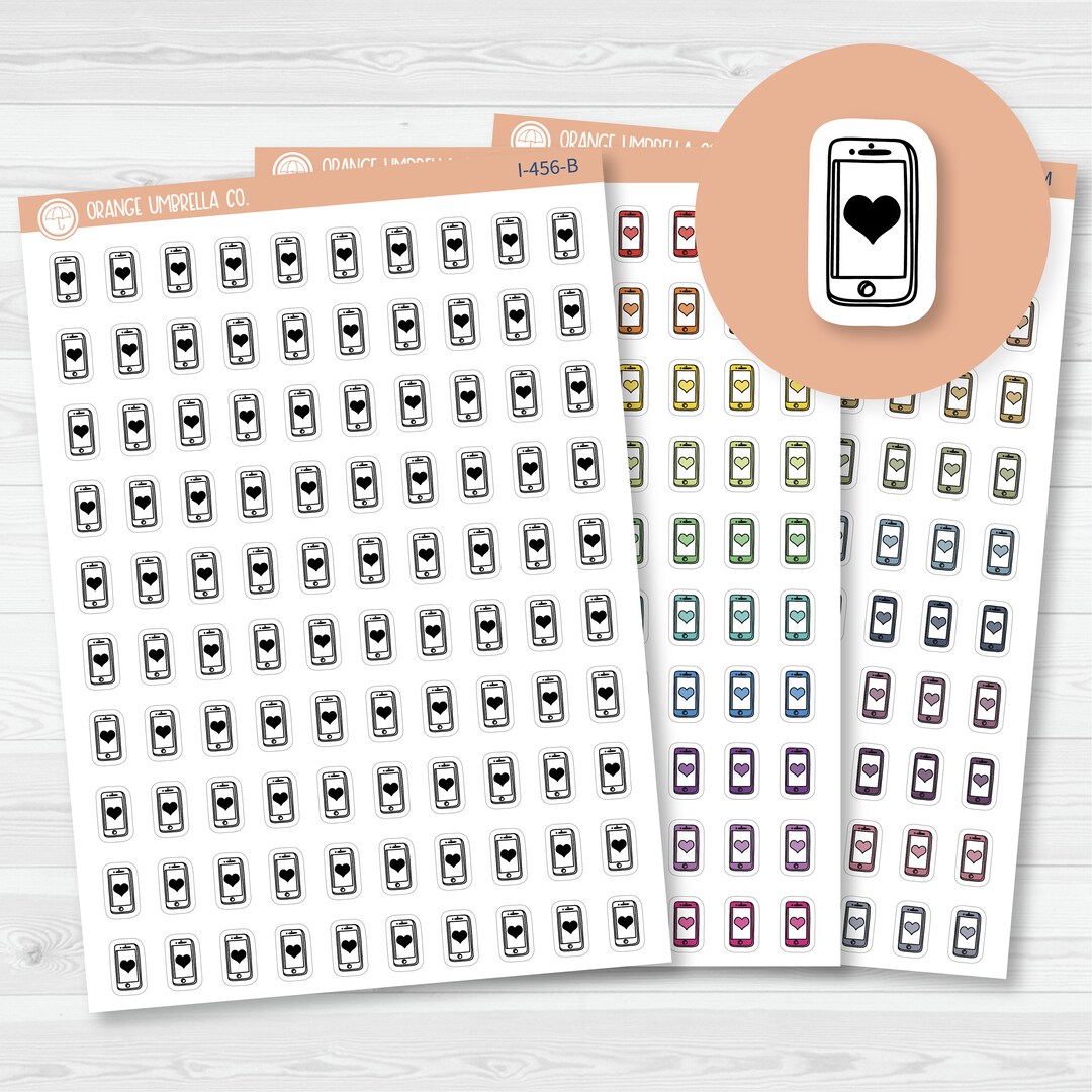 To Call Icons | Hand Doodled Cell Phone Planner Stickers | I-456 - Etsy