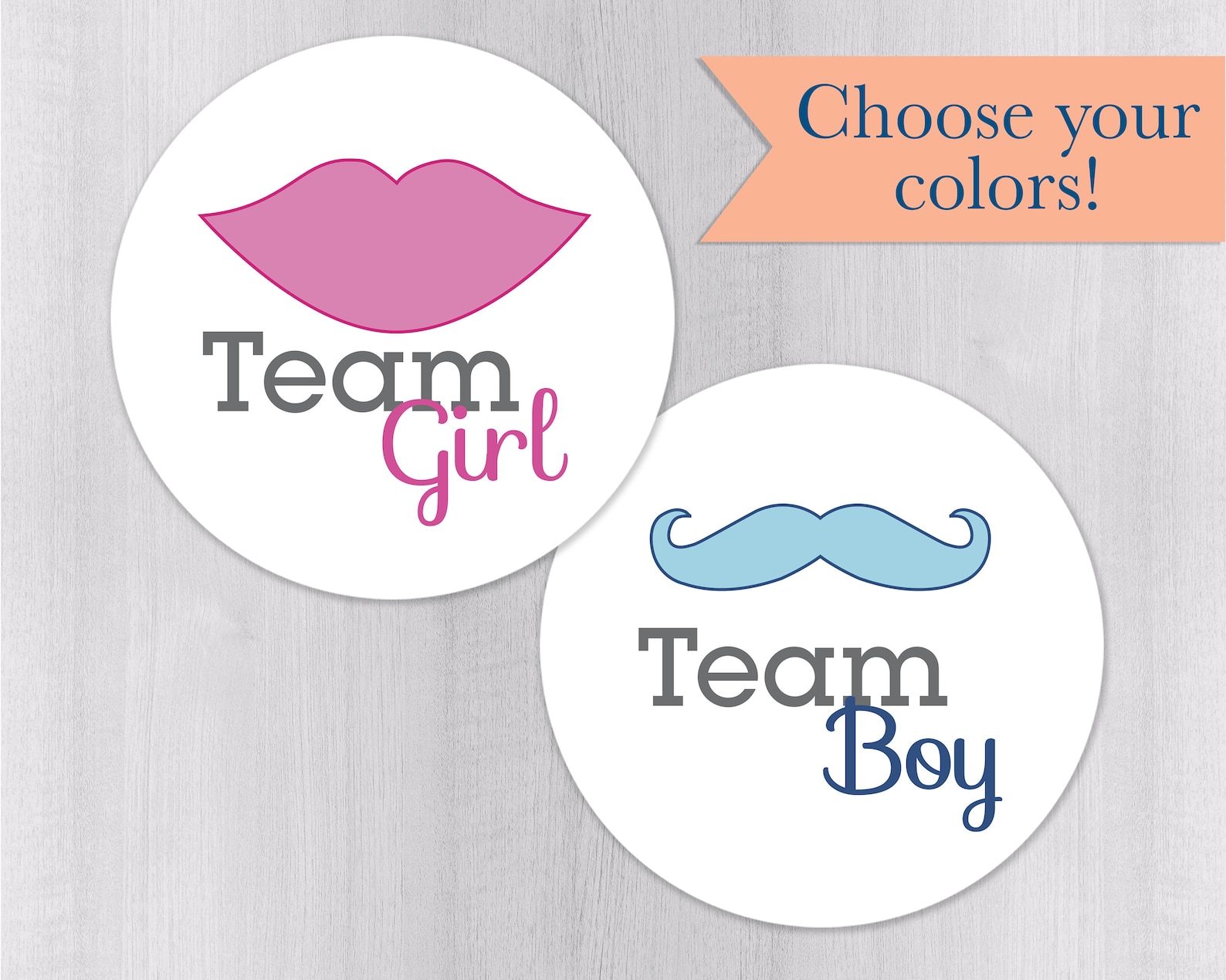 Gender Reveal Party Stickers Team Girl Stickers Team Boy - Etsy