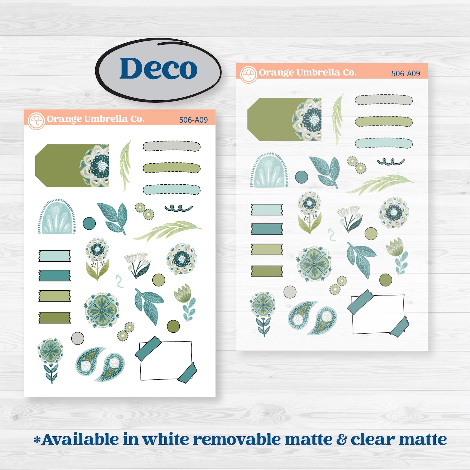 Soft Blue Florals Kit | Weekly Sticker Kit for Vertical Planners like ...