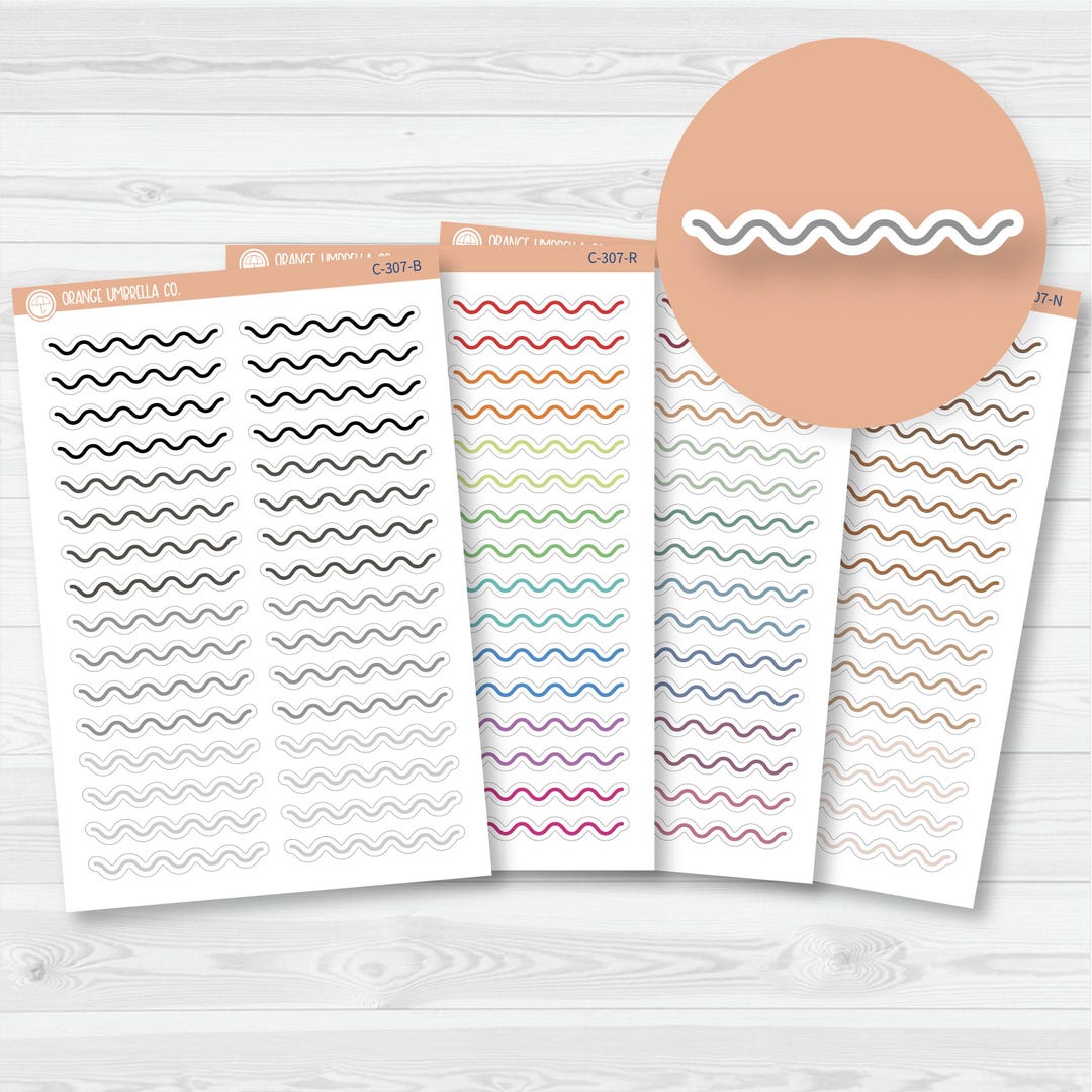 Squiggle Header / Divider Bar Planner Stickers | C-307 - Etsy