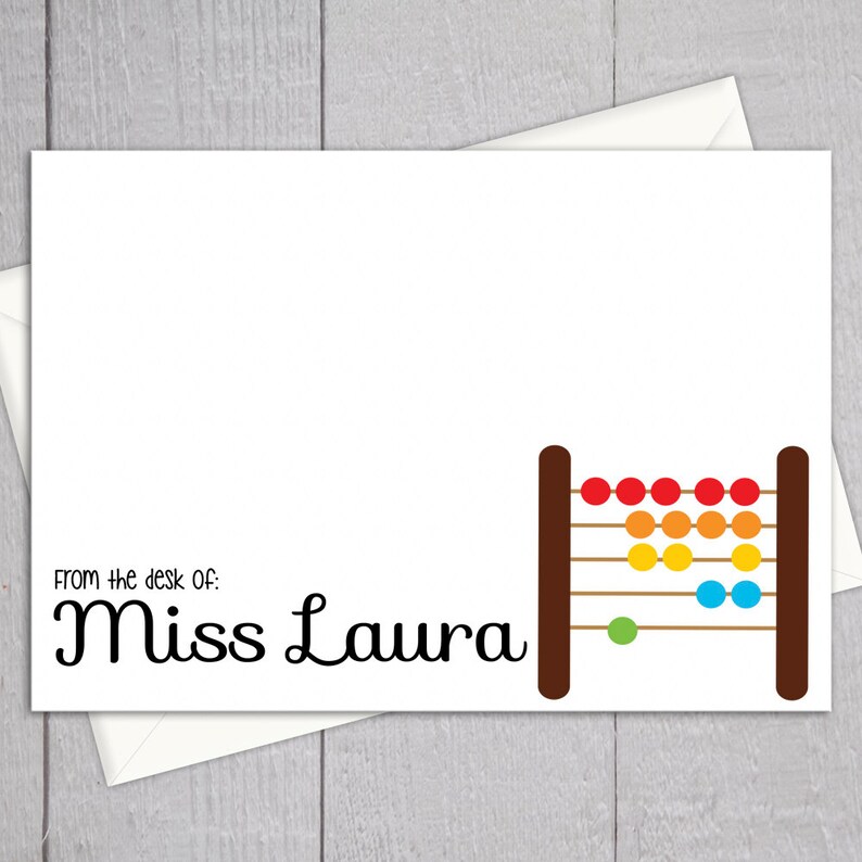 Teacher Note Cards 12pk Personalized Flat Note Cards | Etsy