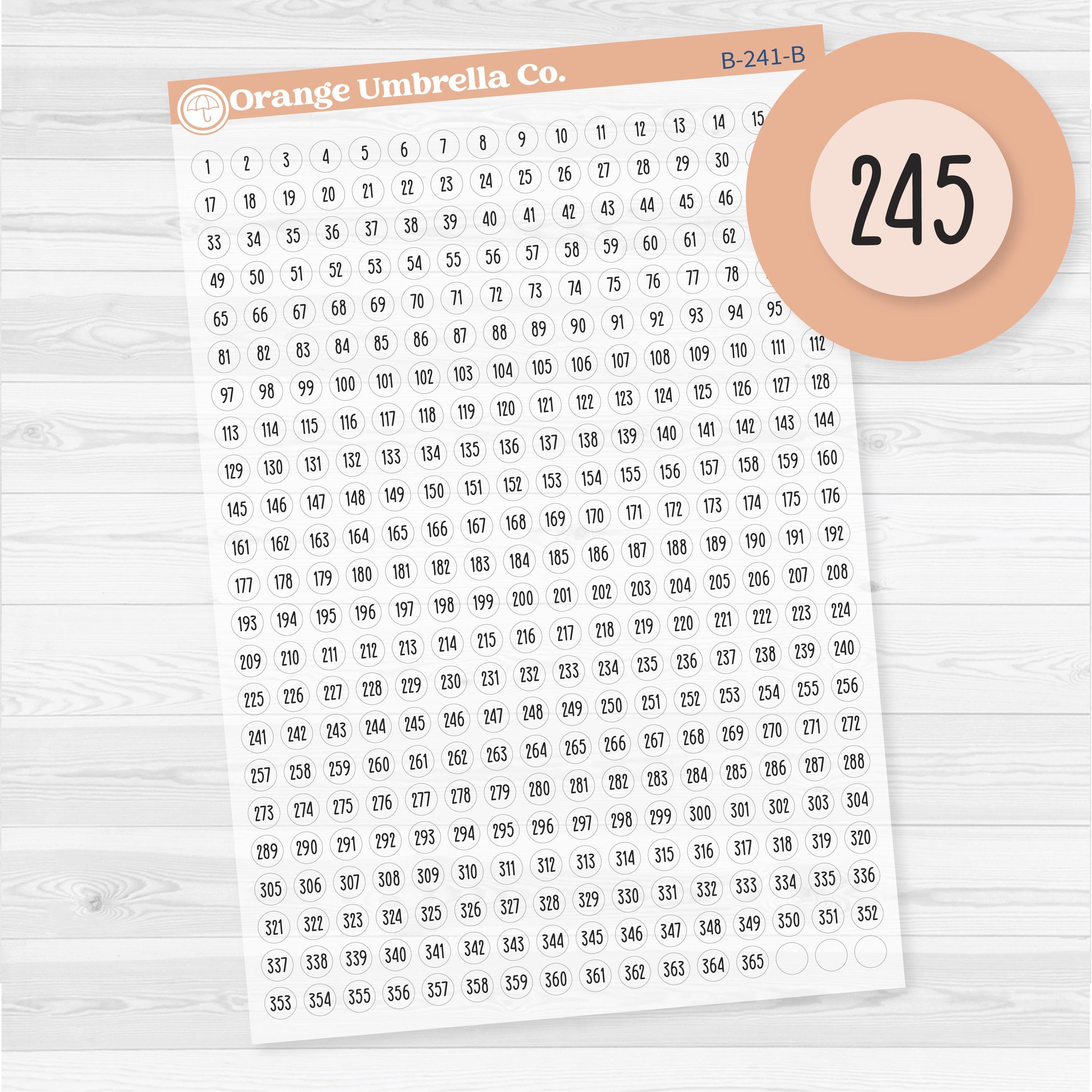 Number Dot Stickers 1–365 | Planner Stickers | Clear Matte Countdown ...