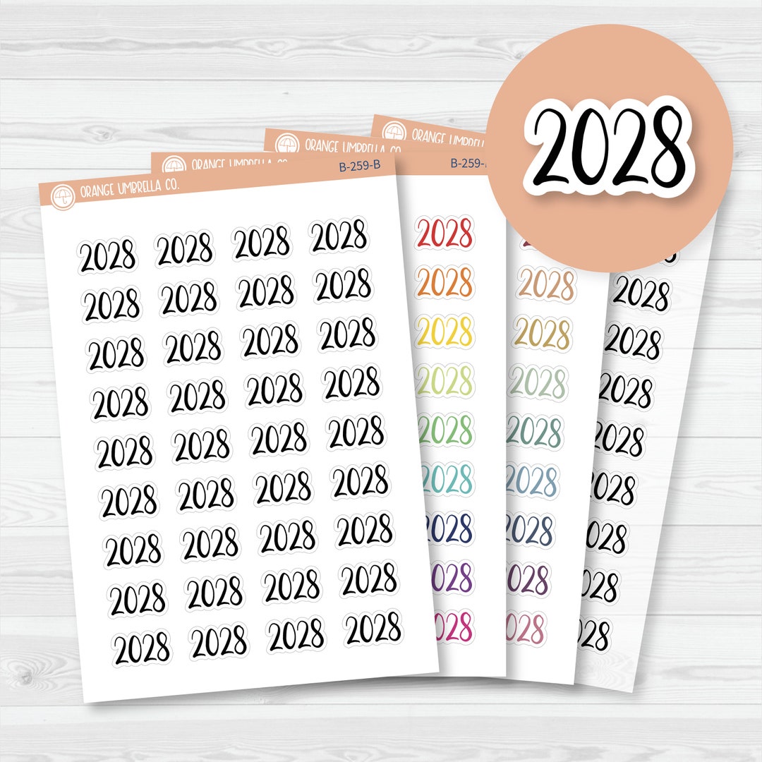 2028 Year Mini Script Planner Stickers | F2 | B-259 - Etsy