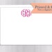 Monogrammed Note Cards 12pk Personalized Flat Note Cards Gifts Under 15 ...