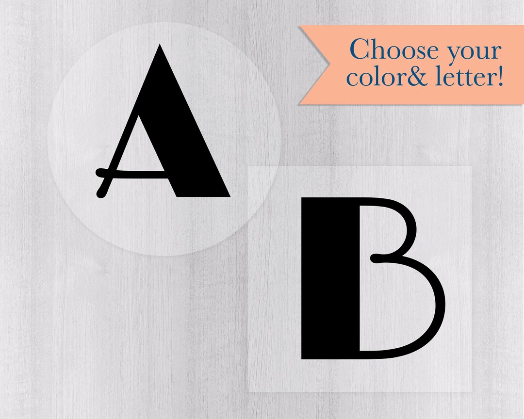 Art Deco Themed Stickers, Transparent Initials Sticker, Transparent ...