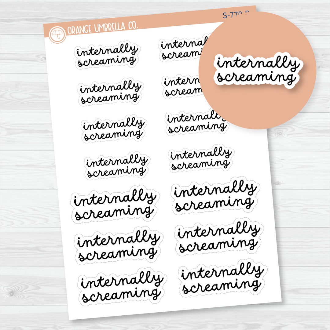 Internally Screaming Quote Script Planner Sticker F16 S-770-B - Etsy