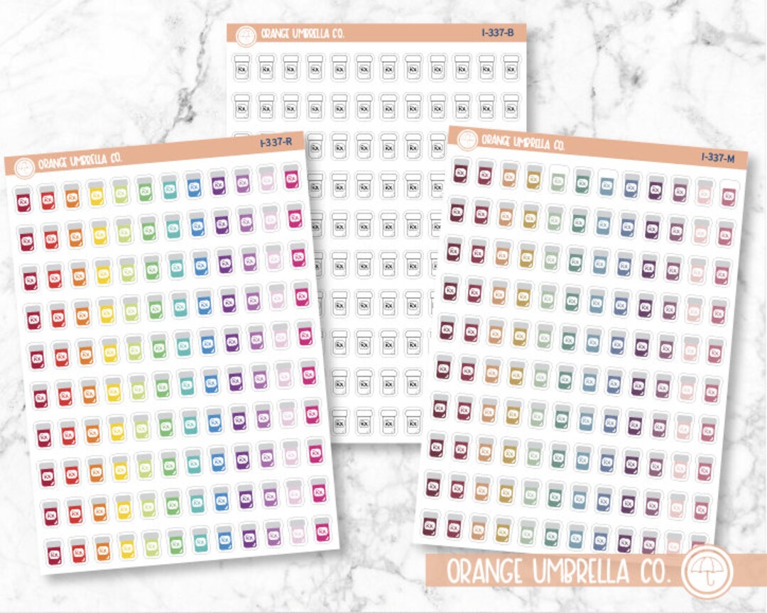 Rx/prescription Medicine Icon Planner Stickers and Labels - Etsy