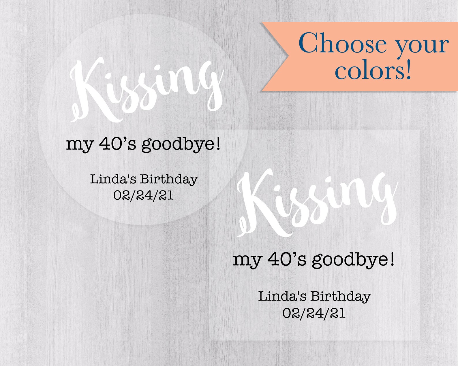 Kissing My Age Goodbye Birthday Stickers Clear Birthday - Etsy