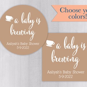 Baby is Brewing Sticker Baby Shower Favor Sticker Coffee Cup - Etsy