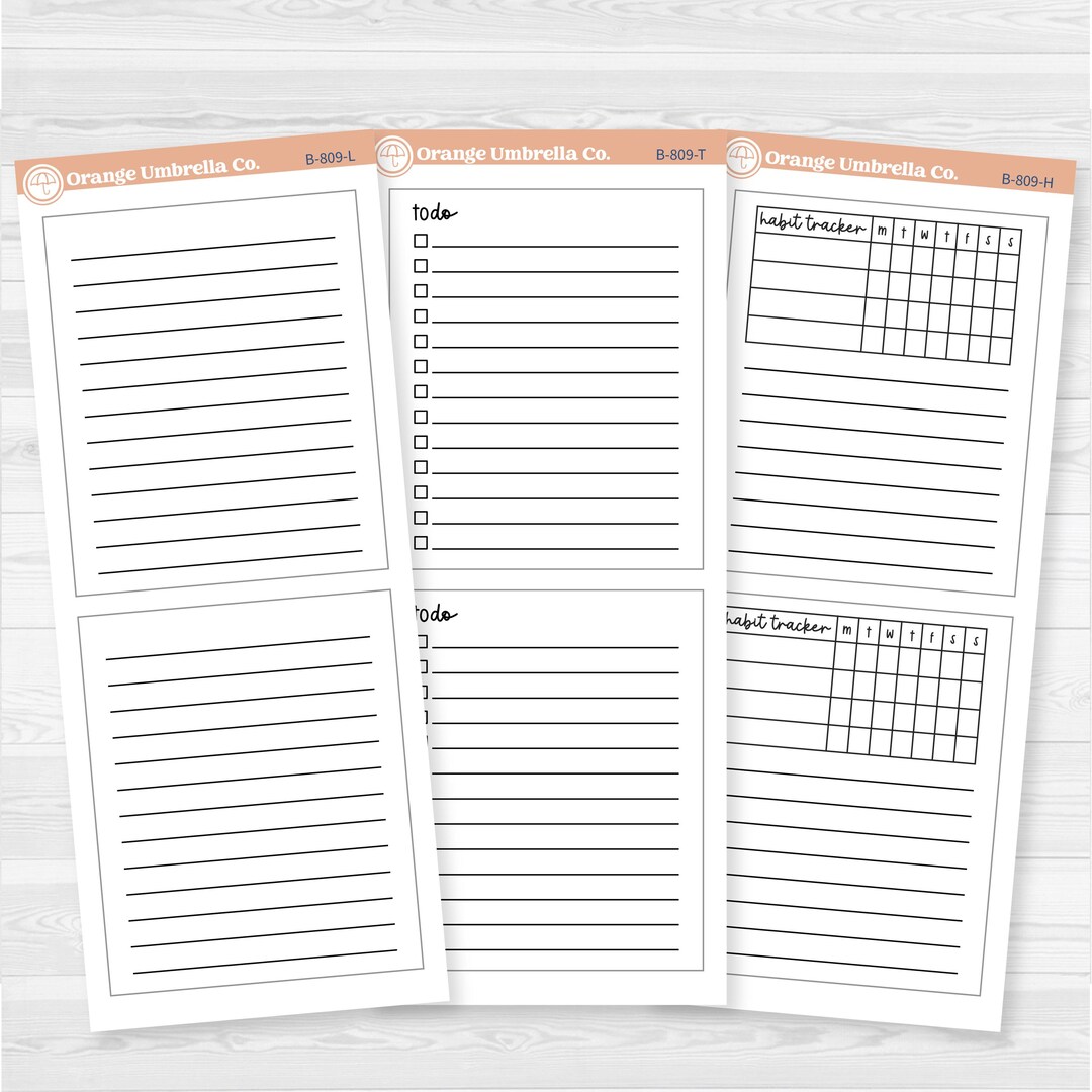 7X9 Compact Vertical Boxes | Basic Planner Stickers for Plum Paper | B ...