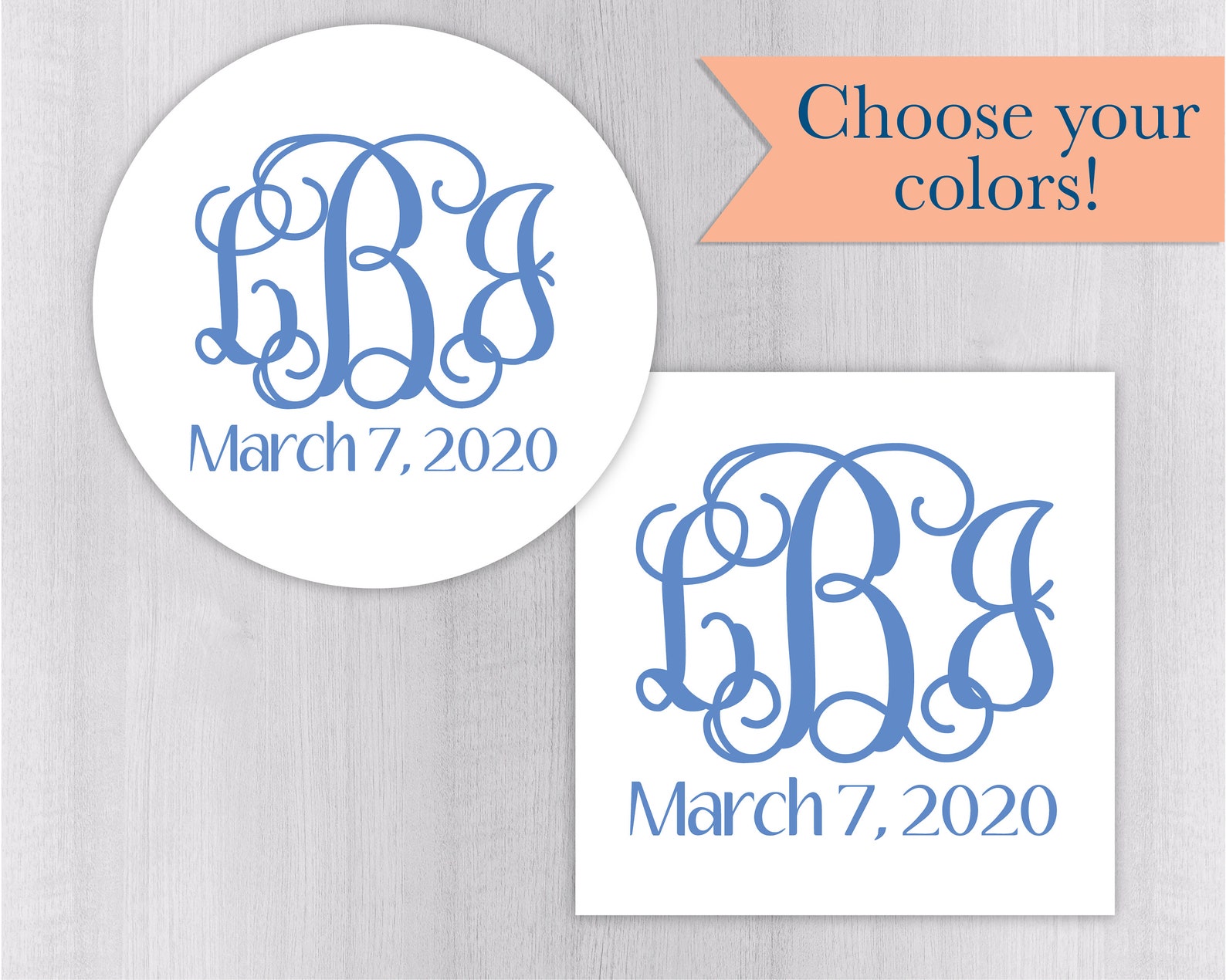 Monogrammed Wedding Stickers Monogram Wedding Stickers - Etsy