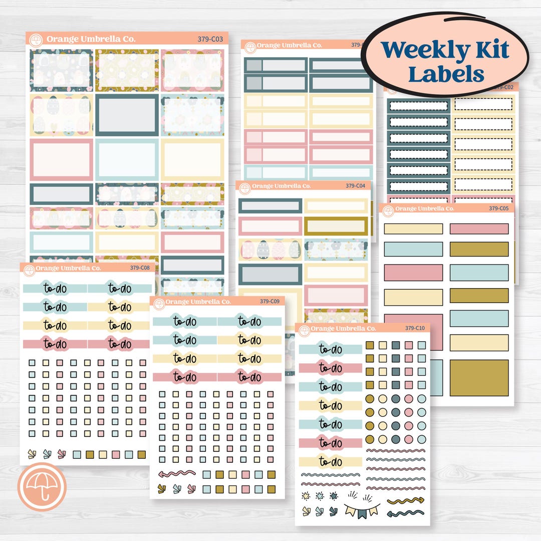 Spring Easter Kit Weekly Add-on Labels Planner Kit Stickers Eggcellent ...