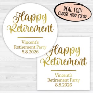 Happy Retirement Stickers | Retirement Party Favor Labels ...