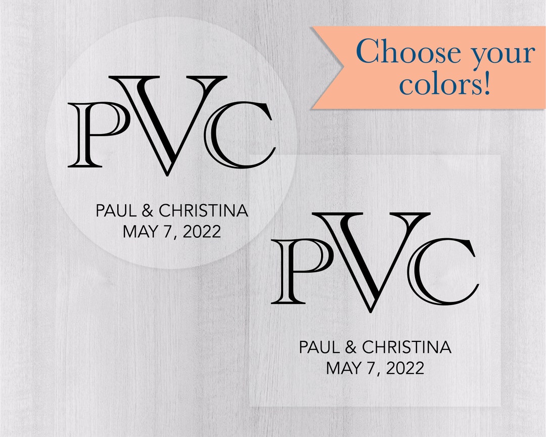 Monogrammed Wedding Stickers, Clear Transparent Monogram Wedding ...