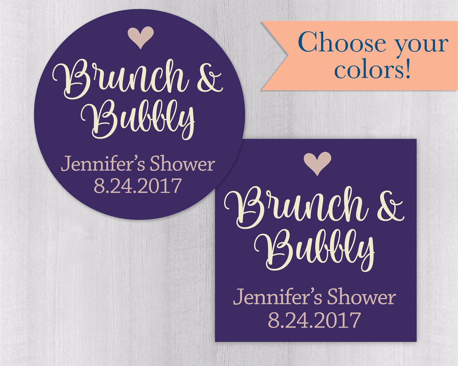 Brunch & Bubbly Bridal Shower Stickers Alcohol Brunch Favor - Etsy