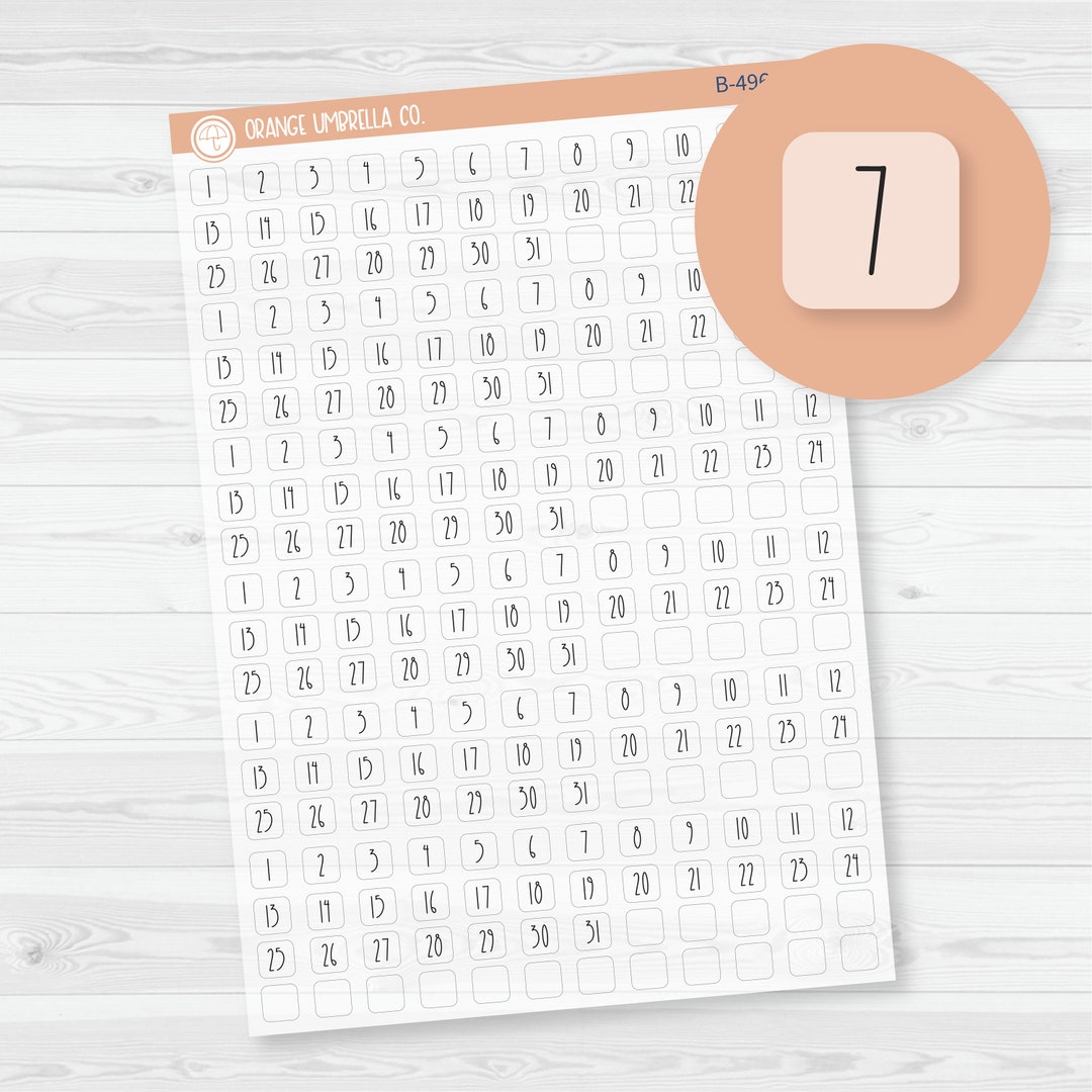 6 Months of Date Dot Covers Tiny Planner Stickers | FC12 Script Clear ...