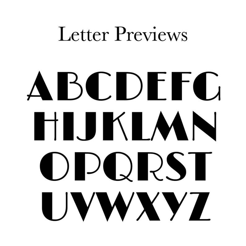 Art Deco Themed Stickers Transparent Initials Sticker - Etsy